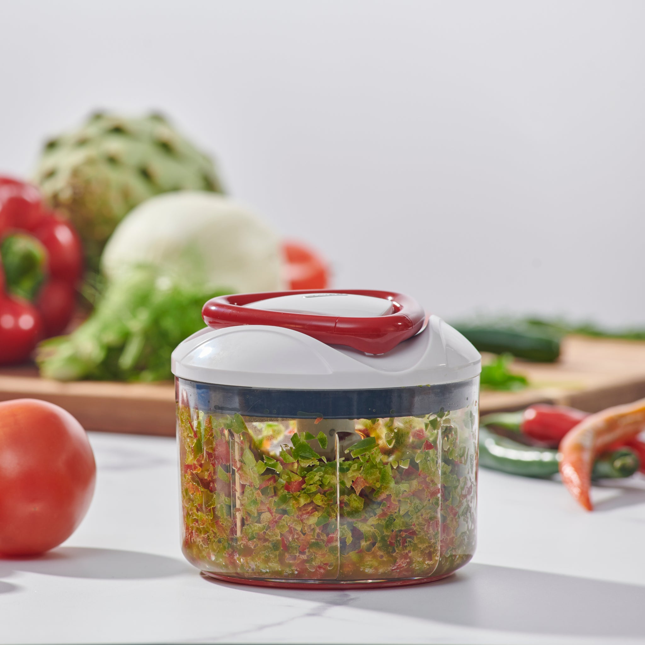 Zyliss Easy Pull Food Processor – Manual Food Chopper